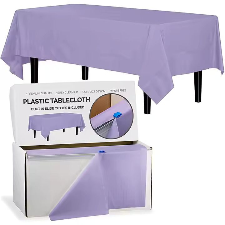 Buy Purple Plastic Disposable Table Cloths Rolls Rectangle With Built ...