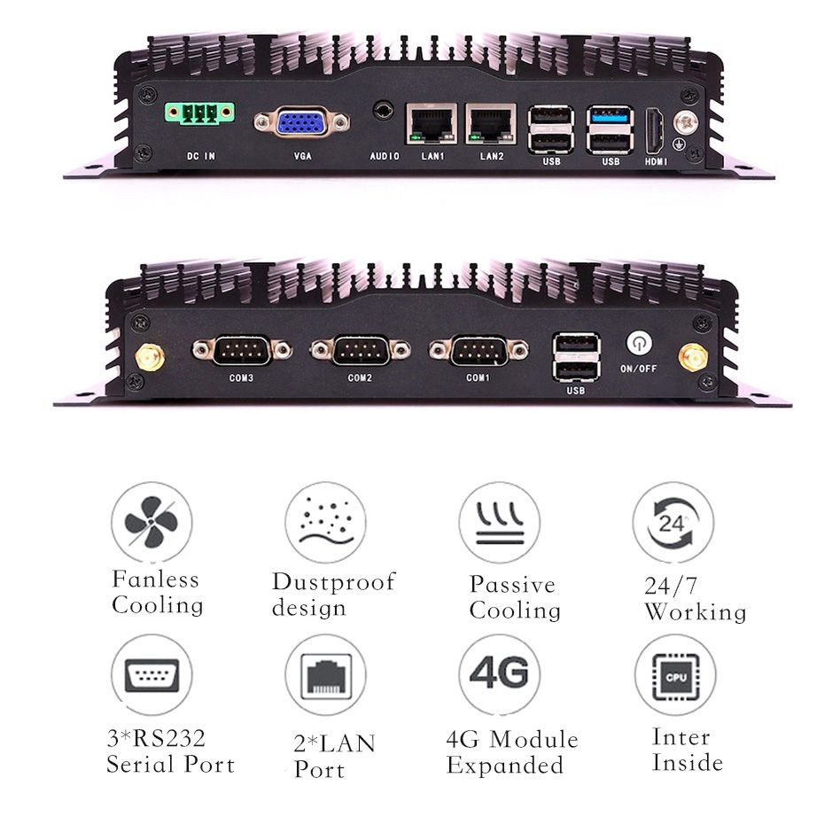 Buy Embedded Fanless Mini Pc Cpu J1900 Quad Core 3g/4g Wifi Industrial ...