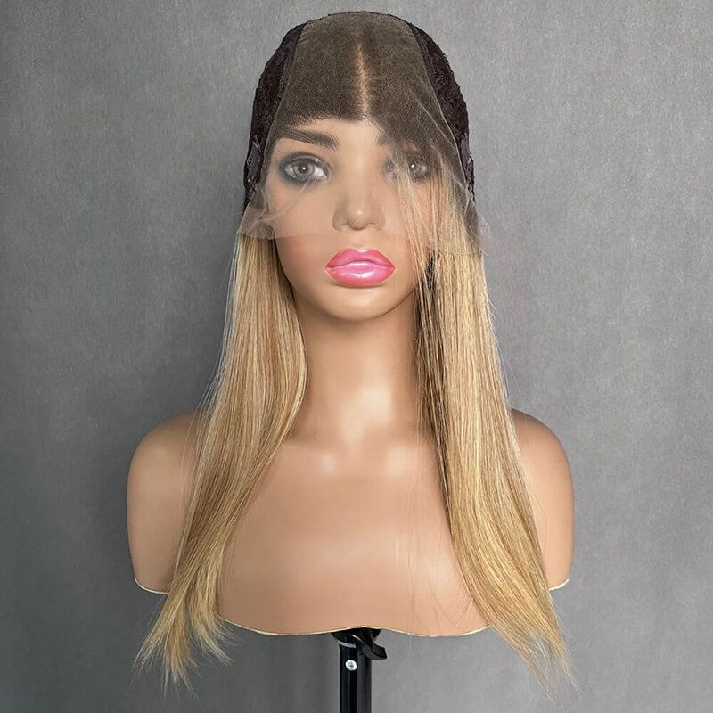 Buy Blonde Highlight Jewish Wigs With Dark Root J001 from Qingdao ...