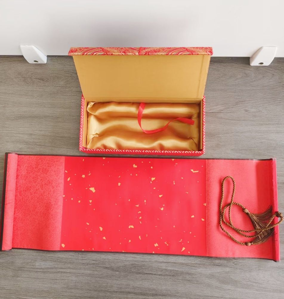 Buy Red Xuan Paper Song Brocade Scroll Brocade Box Set from XuanCheng ...