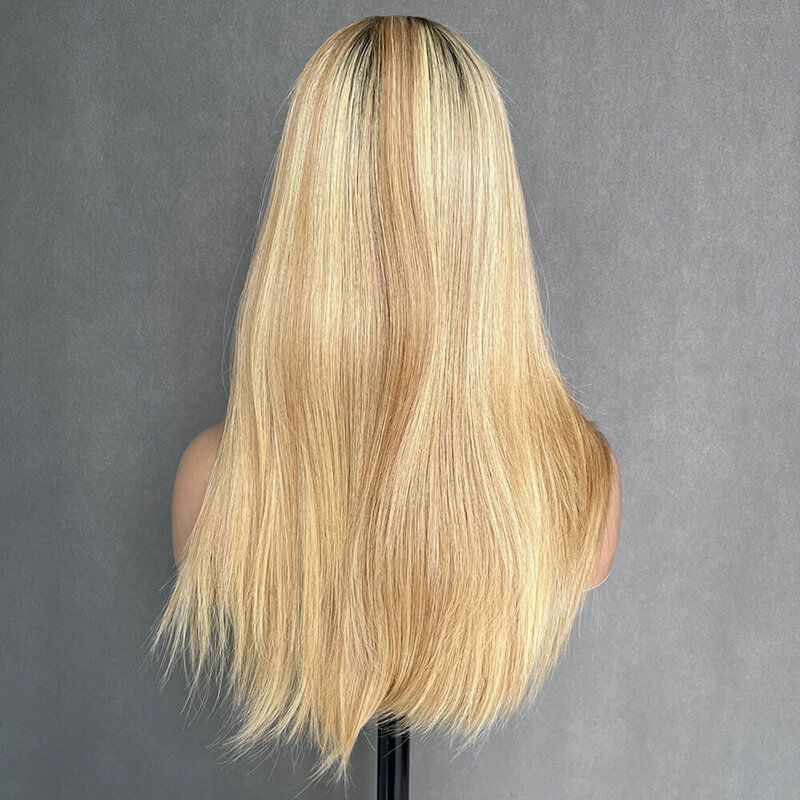 Buy Blonde Highlight Jewish Wigs With Dark Root J001 from Qingdao ...