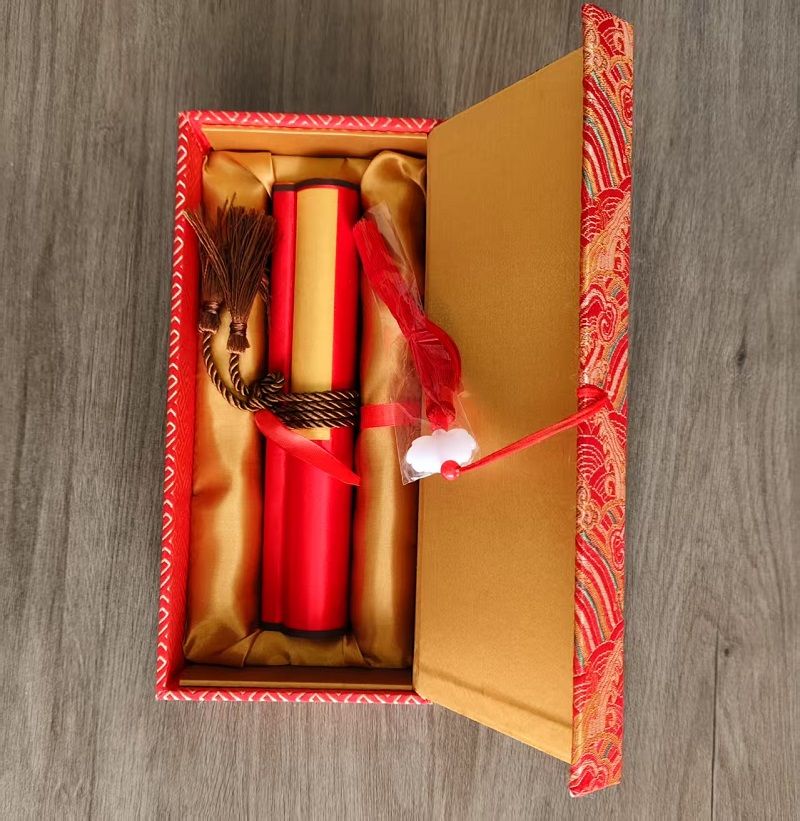 Buy Red Xuan Paper Song Brocade Scroll Brocade Box Set from XuanCheng ...