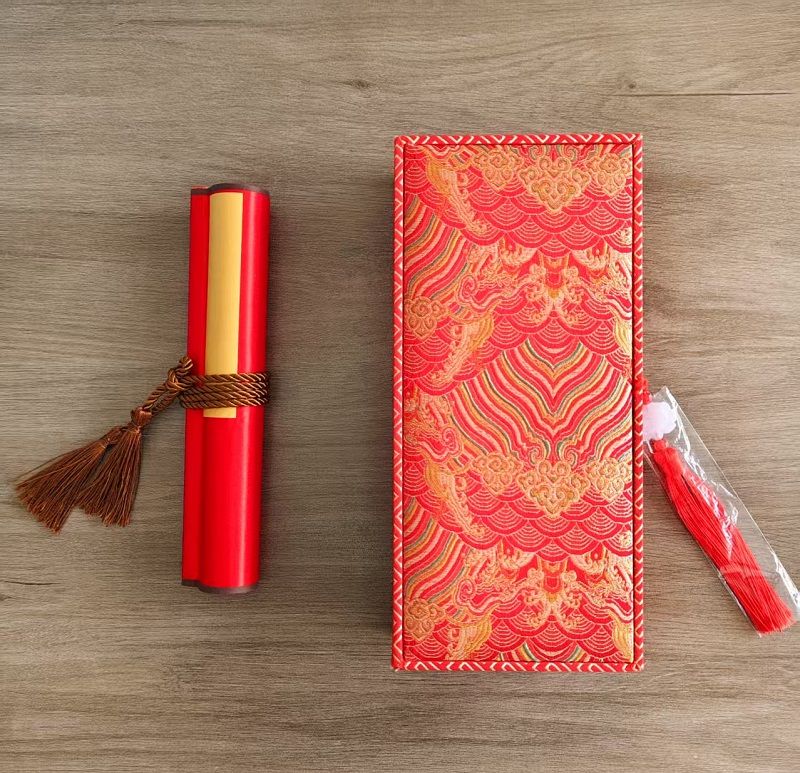 Buy Red Xuan Paper Song Brocade Scroll Brocade Box Set from XuanCheng ...