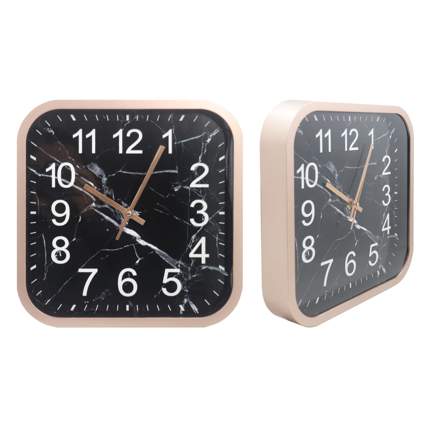 Buy Square Black Marble Clock Face Plastic Wall Clock from Shaoxing ...