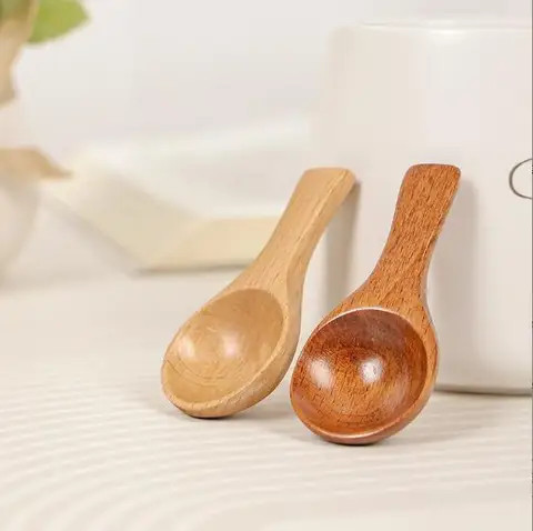 Buy 2023 Wood Mini Simple Spoon Food Grade Reusable Milk Powder Spoon ...