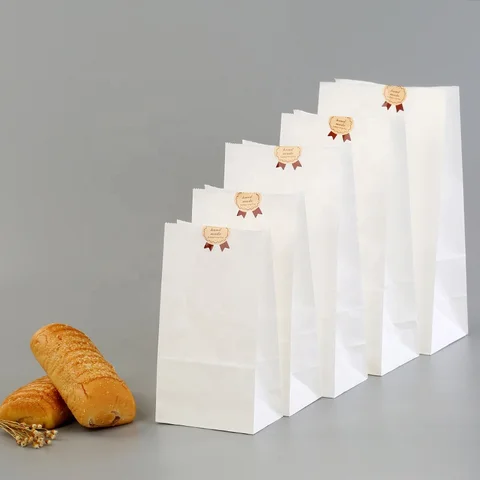 Buy Biodegradable Brown And White Fast Food Takeaway Kraft Paper Bags ...