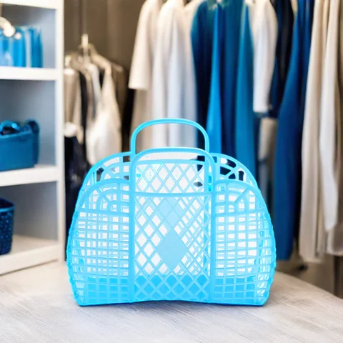 Buy Candy Color Diamond Plastic Shopping Bag Leather Low Moq Foldable ...
