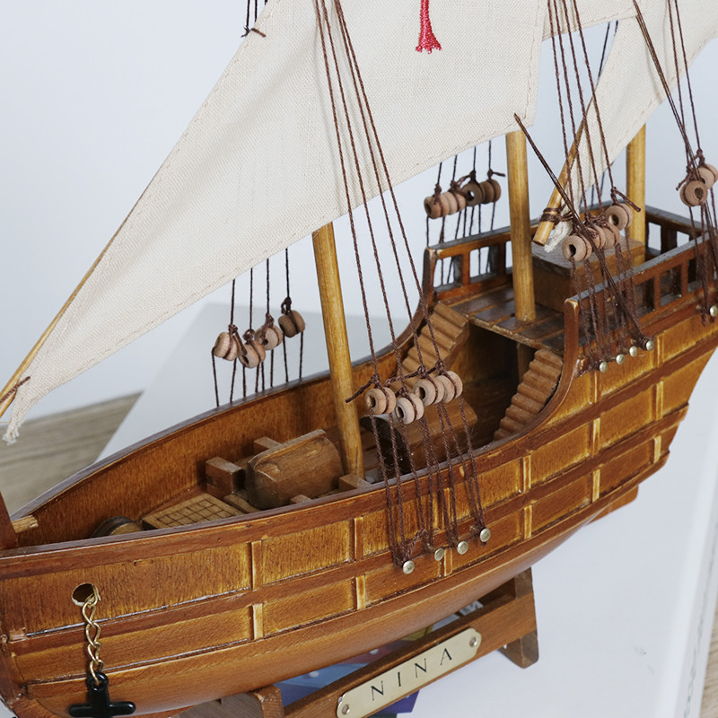 Buy Columbus' Flag Ship Santa Maria Pinta Nina Wooden Sailboat Model ...