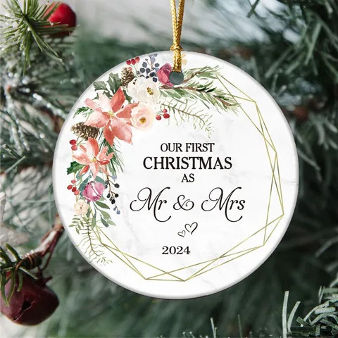 Buy Custom Christmas Ceramic Pendant 3 Inch Round Ceramic Christmas ...