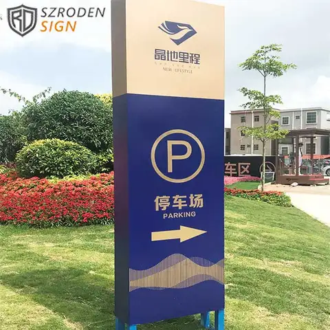 Buy Custom Outdoor Illuminated Pylon Sign Totem Signage Shopping Mall ...