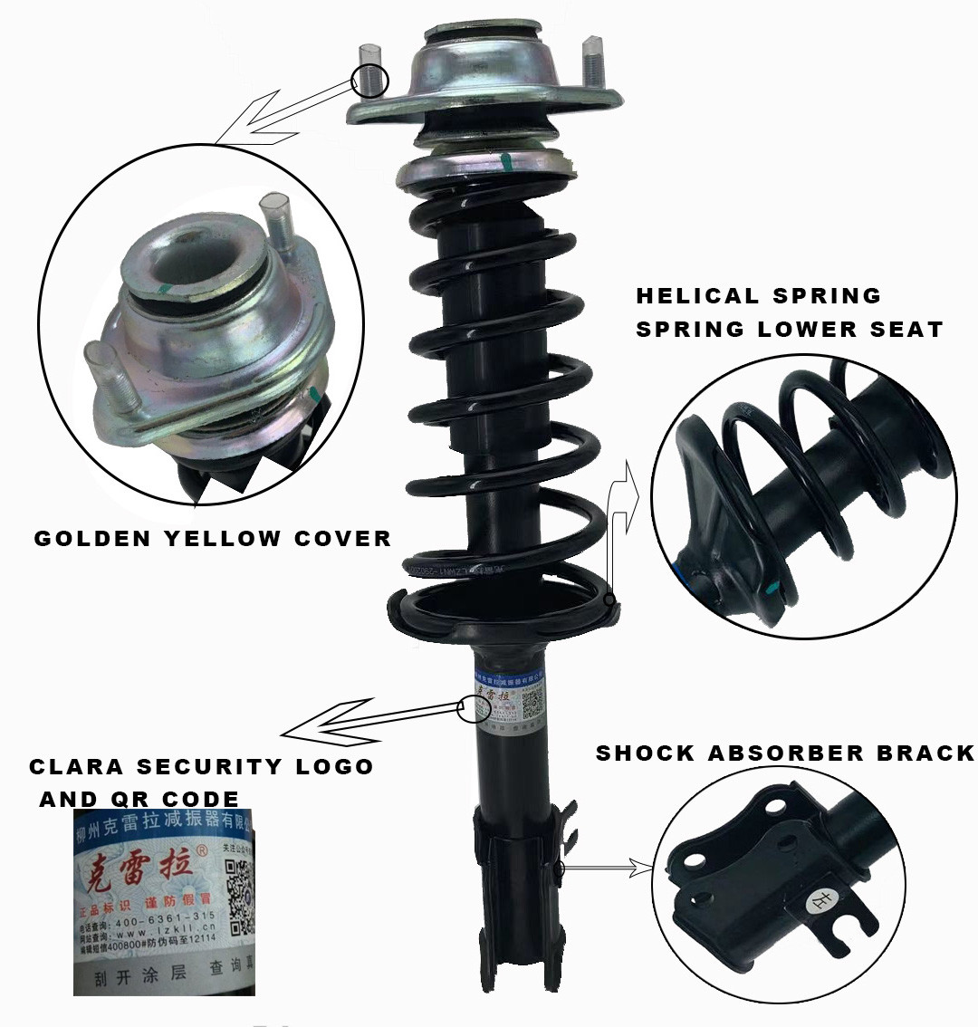 Buy Gas-filled Tension Coil Spring Suspension Shock Absorber For Car ...