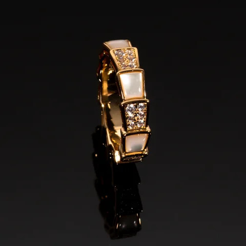 Buy Hot Selling Snake Ring Snake Head V Gold Natural White Friary Set ...