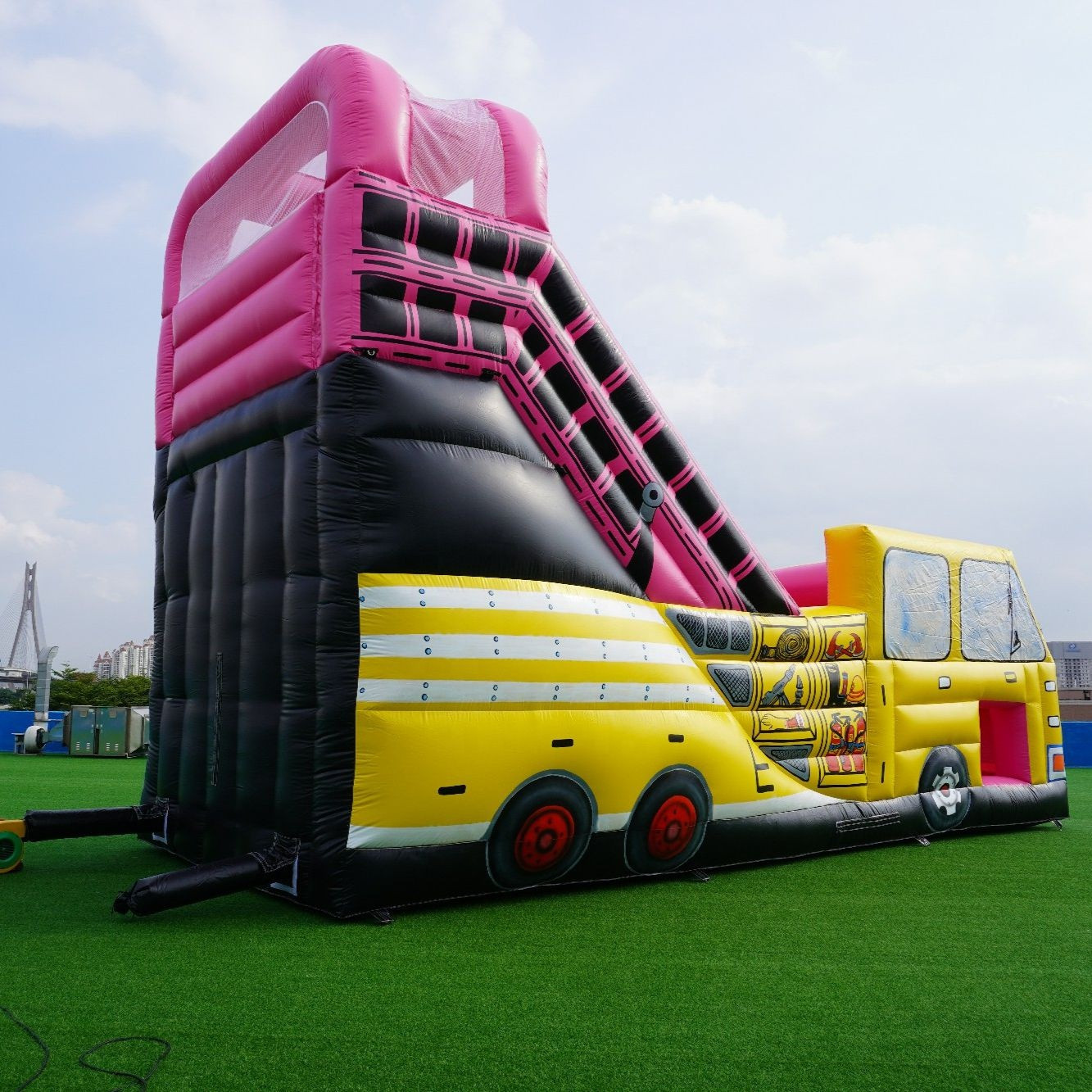 Buy Inflatable Fire Truck Inflatable Slides Commercial Air Bouncer For ...