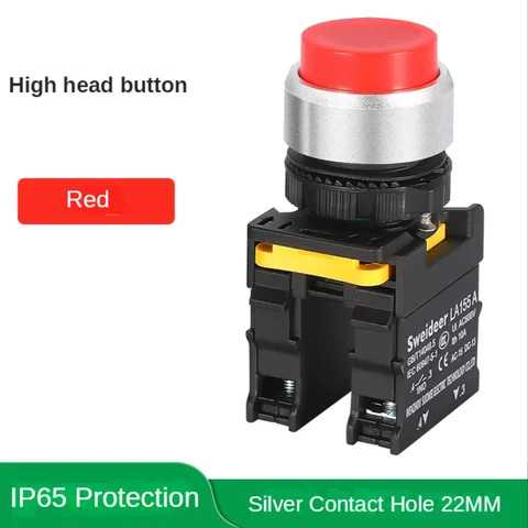 Buy Ip65 Waterproof Extended Round High Head Button Switches 22mm Non ...