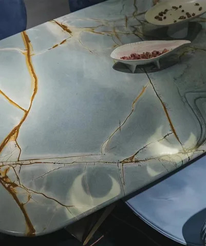 Buy Luxury Blue Rainforest Marble Table Tops Interior Round Natural ...