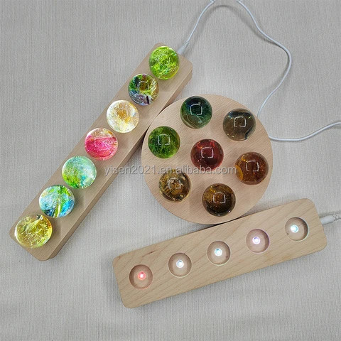 Buy Mini Colored Crystal Ball Dream Theme Night Light Glazed Sphere Body Gem Room Decoration ...