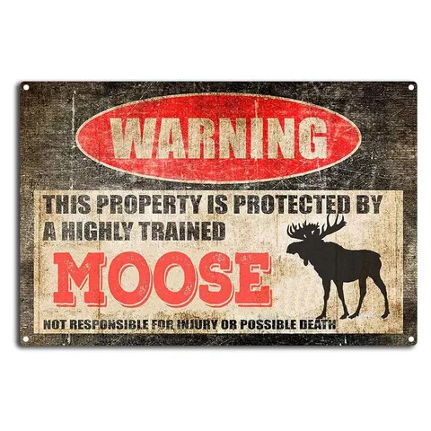 Buy Moose Metal Tin Signs Garage Wall Decoration Vintage Metal Poster ...