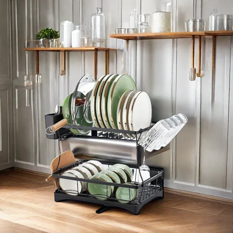Buy New Design Single-tier Metal Dish Rack Standing Type Drying Rack ...