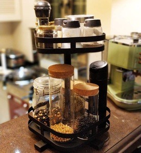 Buy Rotating Kitchen Storage Holders Revolving Countertop Spice Rack ...