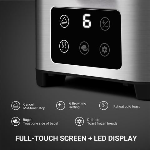Buy Stainless Steel Touch Screen Toasters Multifunction 2 Slice ...