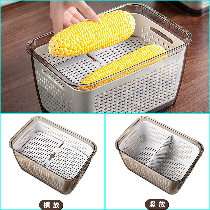 Buy Vegetable Storage Containers Fruit And Salad Partitioned Food ...