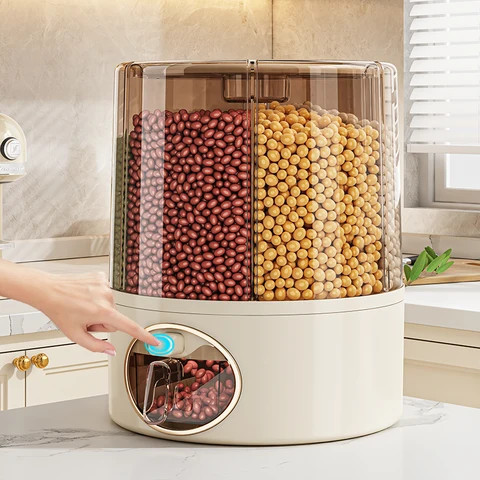 Buy 10kg Proof Rice Storage Box Rotating Grain Storage Box For Kitchen ...