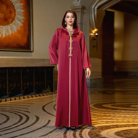 Buy 2024 New Middle Eastern Muslim Robe Diamond Ribbon Dress Abaya ...