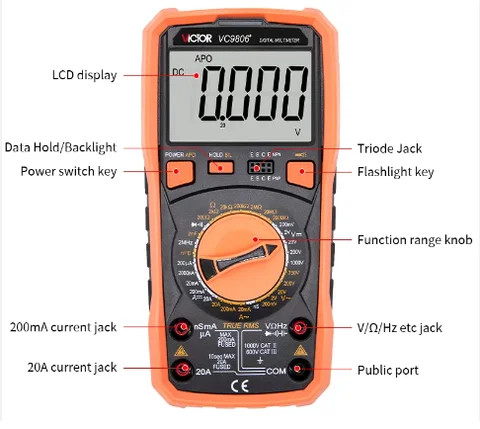 Buy 3q Digital Multimetro Amp Ohm Voltmeter Multitester Small Popular ...