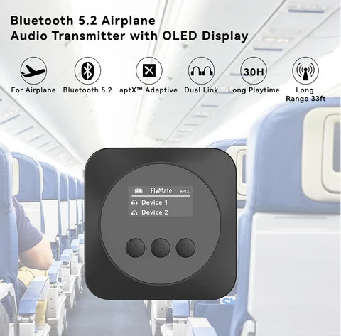 Buy Airplane Bluetooth 5.3 Adapter For Headphones Aptx Low Latency ...