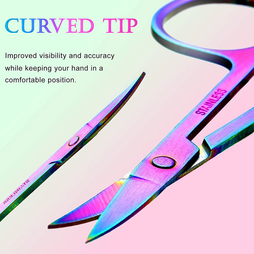 Buy Curved Nail Scissors, Stainless Steel Nose Hair Scissors, Facial ...
