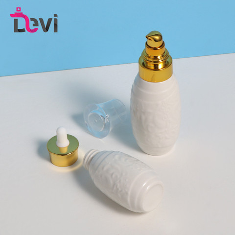 Buy Devi White Ceramics Luxury Body Facial Cleanser Serum Lotion Bottle ...