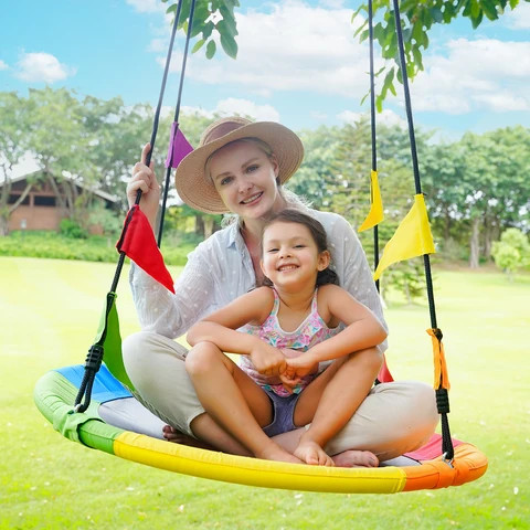 Buy Doctor Dolphin Best Choice Kids Tree Swing Saucer Rainbow Round ...