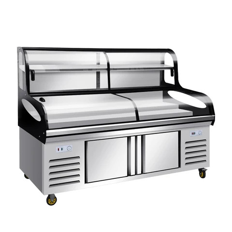 Buy Double-temperature Glass Door Ladder Freezer Display Fridge For ...
