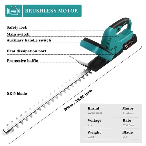 Buy Electric Long Pole Hedge Trimmer Handheld Pruning Shears Cordless ...