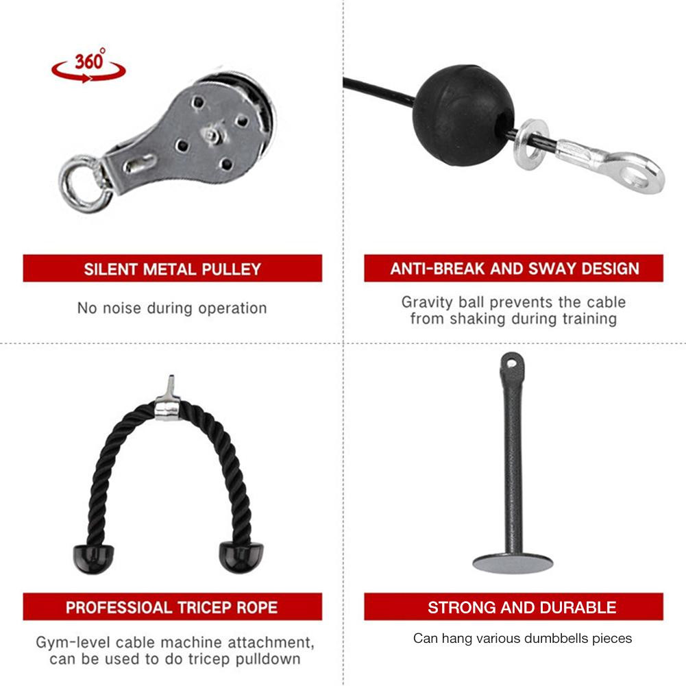 Buy Fitness Pulley Cable Machine Attachment System Arm Biceps Triceps ...