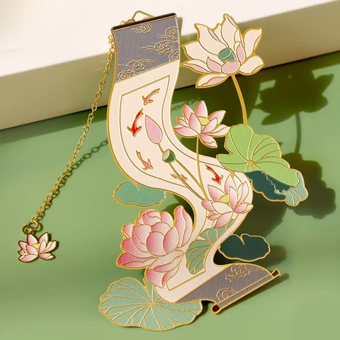 Buy Flower Bookmark Gift Soft Enamel Children Metal Bookmark Chain ...
