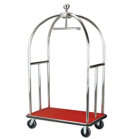 Buy Heavy Duty Hotel Stainless Steel Bellman Luggage Trolley Cart Hotel ...