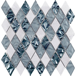 Buy Home Decorate Rhomboid Diamond Shaped Crystal Glass Mosaic Tile Mix ...