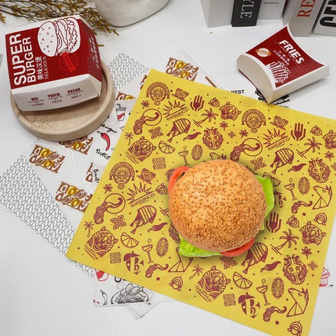Buy Hot Sale 2024 Custom Printed Logo Burger Packaging Greaseproof ...