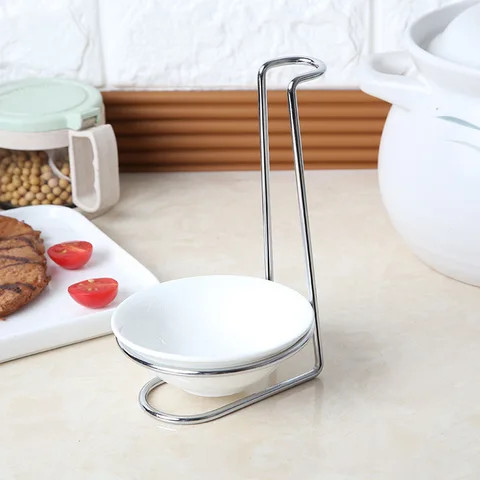 Buy Kitchen Tableware Decor Tool Standing Ladles Bright Chrome Holder ...