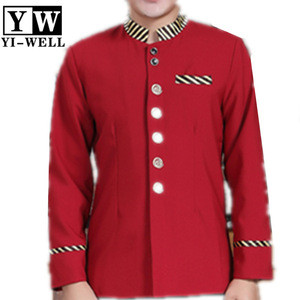 Buy New Design Bar Maroon Uniform Set Cheap Hotel Waiter Uniforms from ...