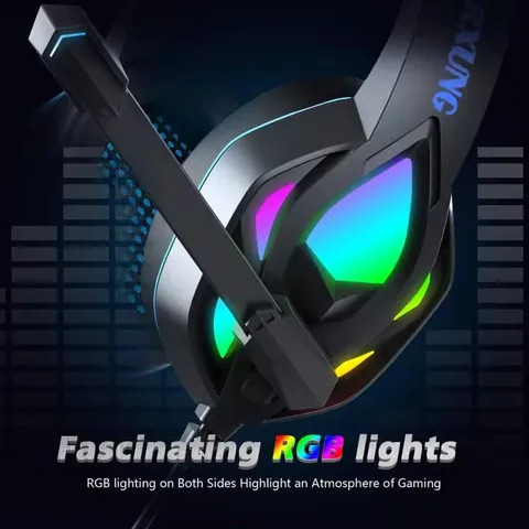 Buy Over Ear Wired Game Power Sound Bass Led Colorful Lights Gaming ...