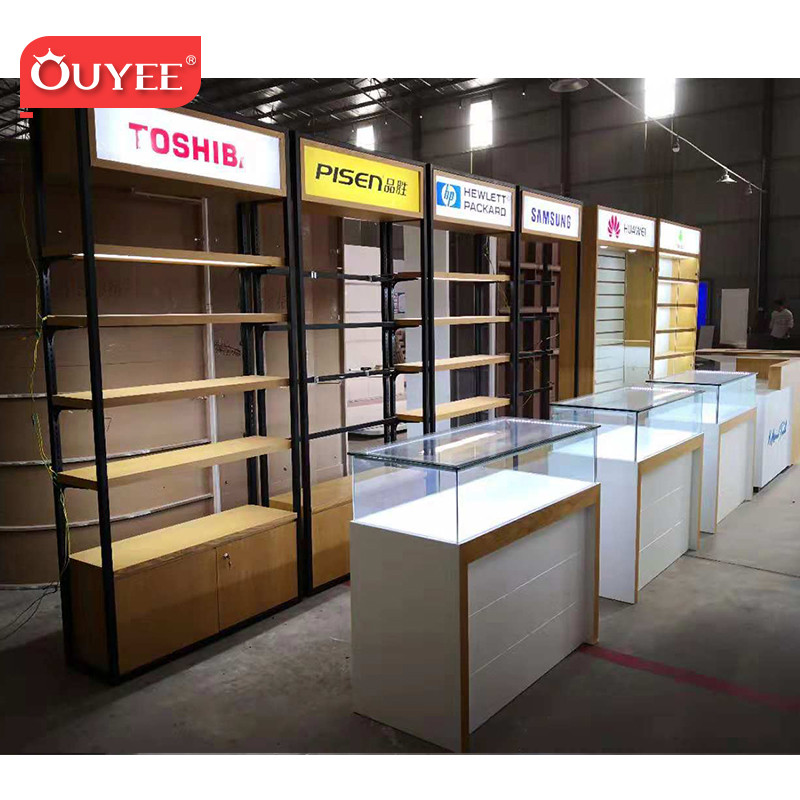 Buy Retail Brand Electronic Accessories Store Wooden Wall Mounted ...