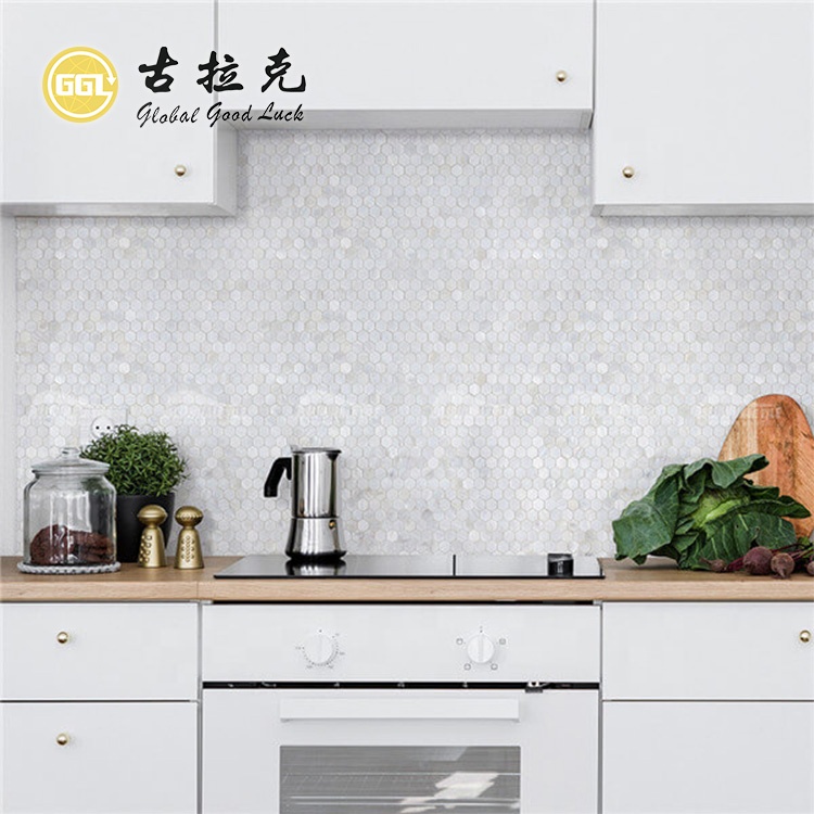 Buy Shell Hex Mosaic Tile Seashell Hexagonal Nature Pearl Hexagon ...