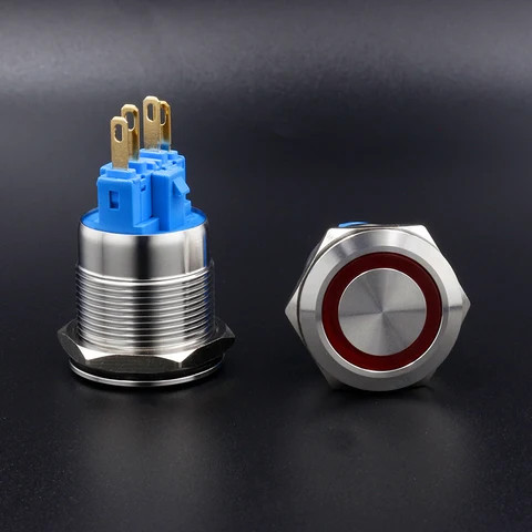Buy Stainless Steel Metal 22mm Push Switch Waterproof Ip65 ...