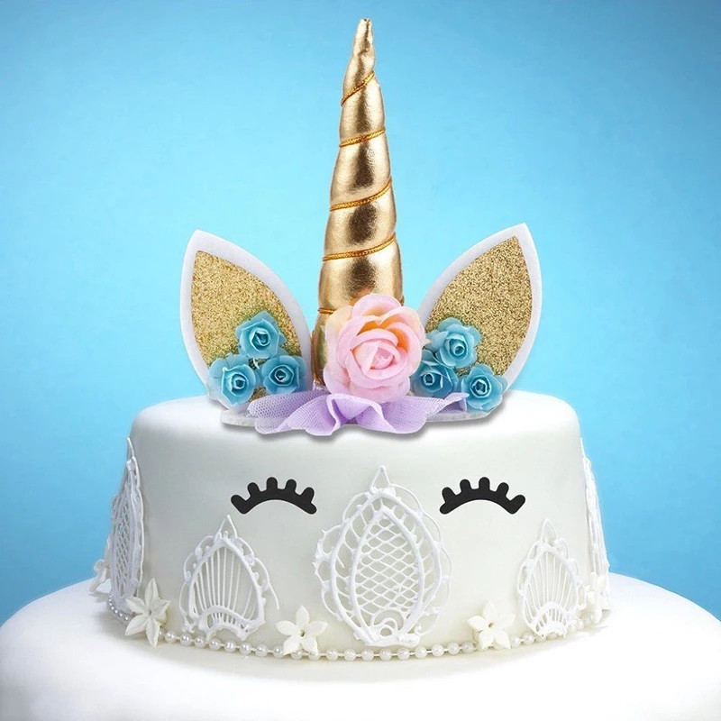 Buy Unicorn Horn Cake Topper Unicorn Party Supplies Kids Birthday Party ...