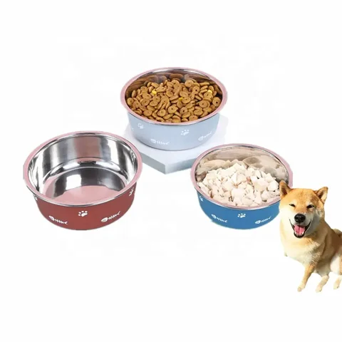 Buy Yoshi 2025 Safety Double-layer Floor-absorbing Pet Bowl Stainless ...