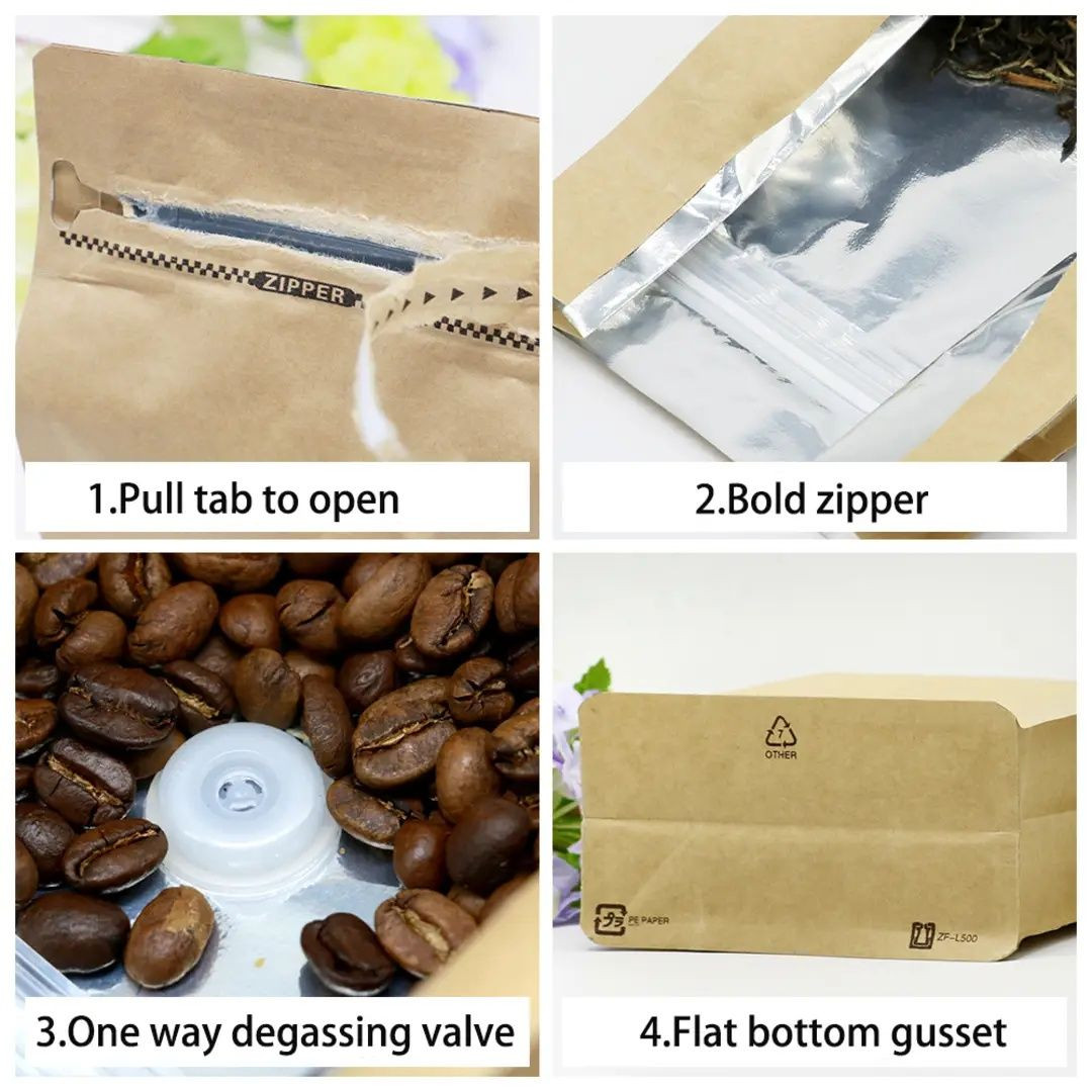 Buy Customizable Stand Up Craft Paper Packaging Bag With Zipper And ...