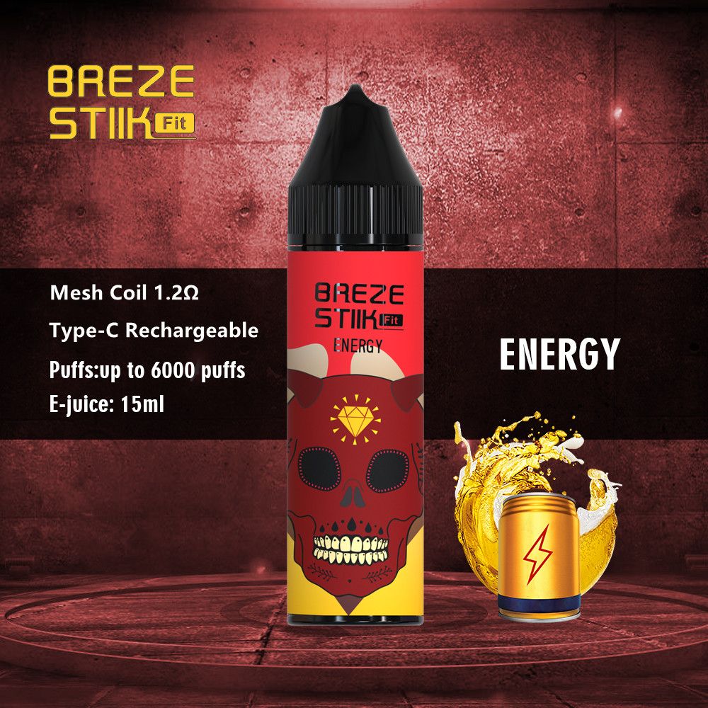 Buy Breze Stiik Fit 6000 Puff Disposable E Cigarette Vape 15ml Ejuice Bottle Vape Pod Kit from ...