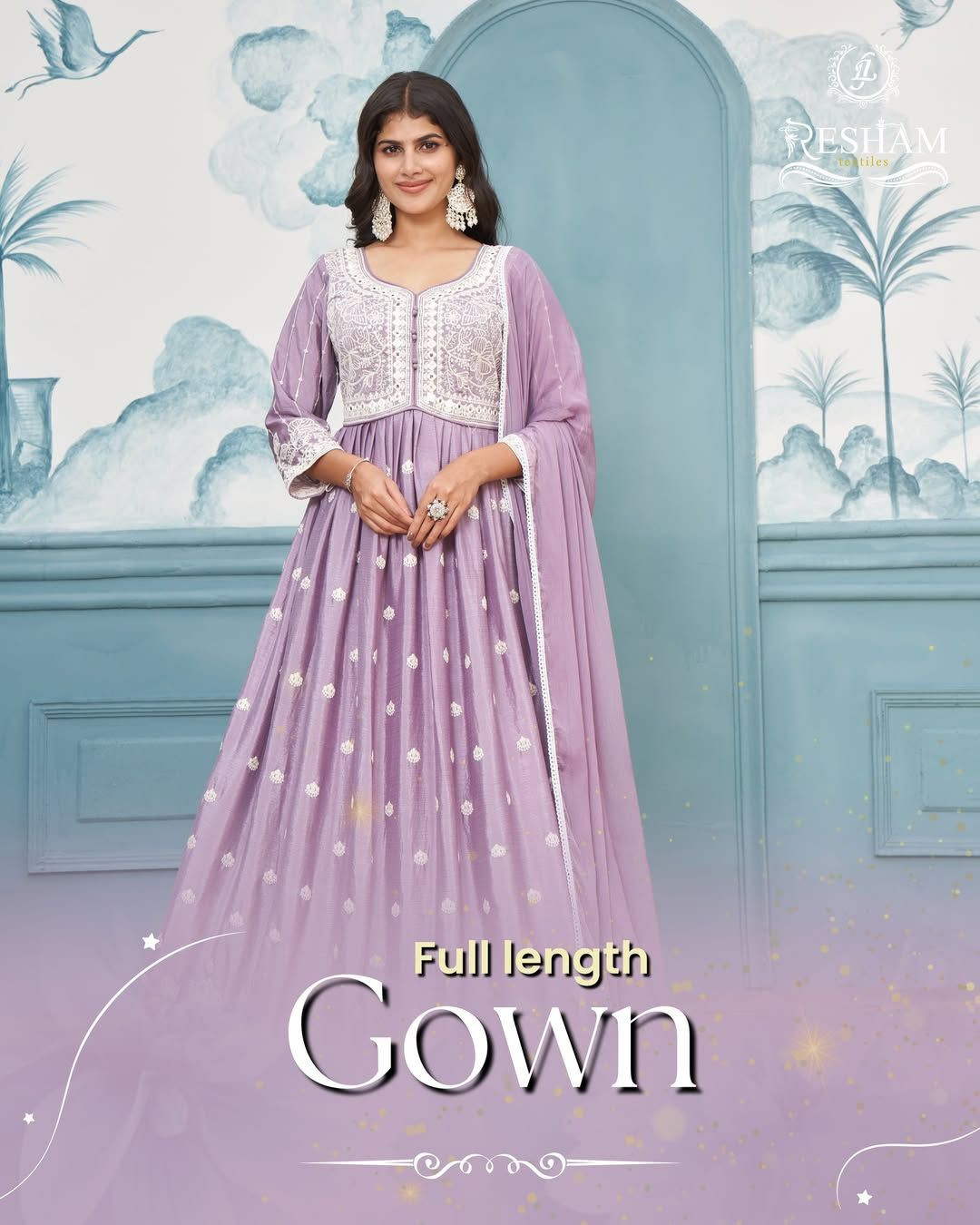 Buy Gowns from Resham Textiles, India | Tradewheel.com